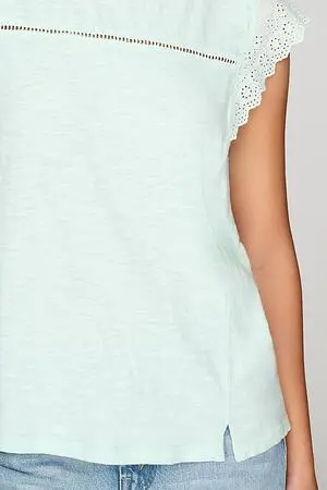 Wilt Cotton Eyelet Tee - Mint