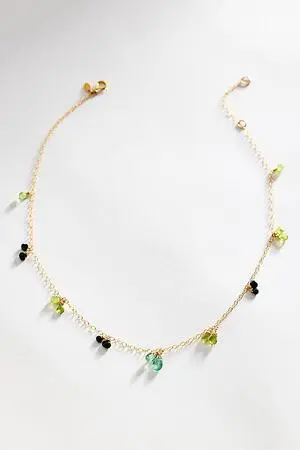 TARBAY Pensamientos Charm Necklace With Tourmaline, Kyanite, And Chrome Diopside - Green