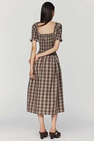 DAMSON MADDER Emmy Shirred Midi Dress