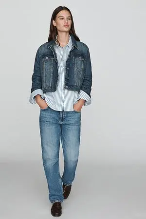 PILCRO Shrunken Denim Trucker Jacket