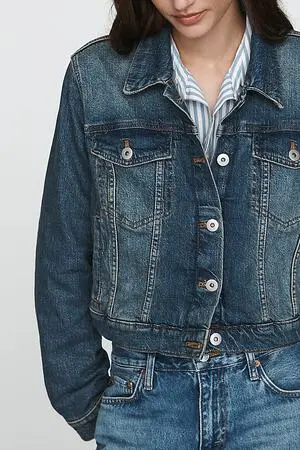 PILCRO Shrunken Denim Trucker Jacket