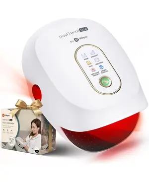 LIFEPRO Dualthera Hand Massager With Red Light Therapy White