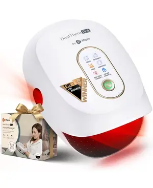 LIFEPRO Dualthera Hand Massager With Red Light Therapy - White