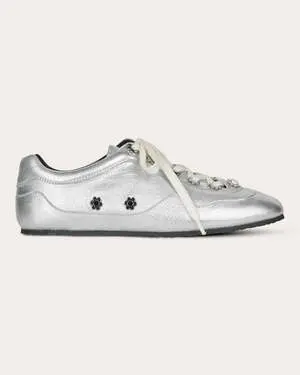 Cecilie Bahnsen Blaise Floral Stud Metallic Leather Sneaker