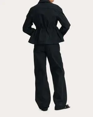 Cecilie Bahnsen Candida Drawcord Peplum Denim Jacket