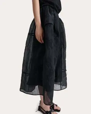 Cecilie Bahnsen Matelassé Midi Skirt