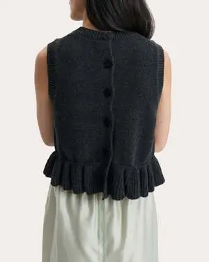 Cecilie Bahnsen Bill Cashmere Ruffle Sleeveless Sweater