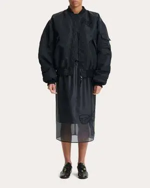 Cecilie Bahnsen Feilan Technical Nylon Bow Bomber Jacket