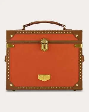 Wolf Ida Trunk Canvas Jewelry Box - Orange