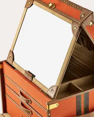 Wolf Ida Trunk Canvas Jewelry Box - Orange