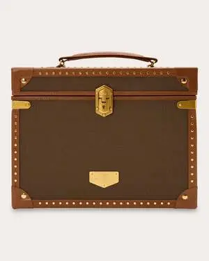 Wolf Ida Trunk Canvas Jewelry Box - Brown