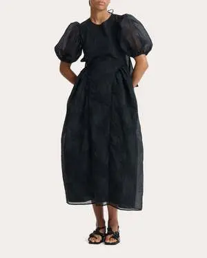 Cecilie Bahnsen Ulani Papillon Matelassé Dress - Black