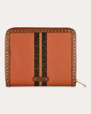 Wolf Ida Travel Zip Canvas Jewelry Portfolio - Orange