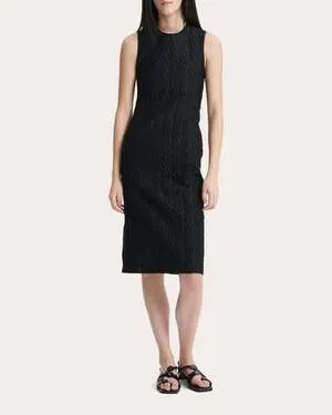 Cecilie Bahnsen Devin Begonia Jacquard Sleeveless Midi Dress - Black