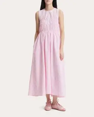 Cecilie Bahnsen Shirred Midi Dress - Pink