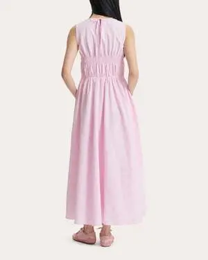 Cecilie Bahnsen Shirred Midi Dress - Pink