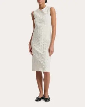 Cecilie Bahnsen Devin Begonia Jacquard Sleeveless Midi Dress - White