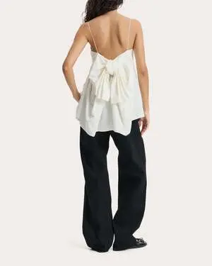 Cecilie Bahnsen Ditsy Bellis Jacquard Babydoll Top - White
