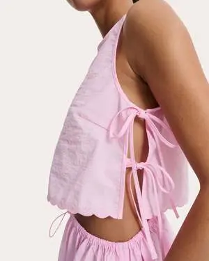 Cecilie Bahnsen Feeba Embroidered Taffeta Crop Top