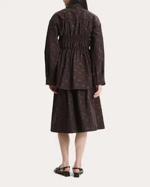 Cecilie Bahnsen Ditsy Bellis Jacquard Ruched Shirt