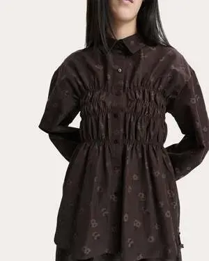 Cecilie Bahnsen Ditsy Bellis Jacquard Ruched Shirt