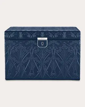 Wolf Liberty Large Embossed Jewelry Box - Blue