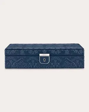 Wolf Liberty Medium Embossed Jewelry Box - Blue