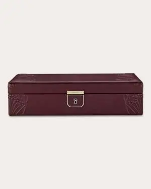 Wolf Liberty Medium Embossed Jewelry Box - Red