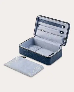 Wolf Liberty Medium Zip Embossed Jewelry Case