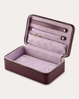 Wolf Liberty Medium Zip Embossed Jewelry Case
