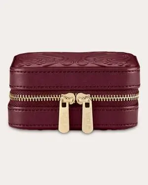 Wolf Liberty Small Travel Zip Jewelry Case - Red