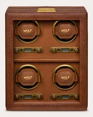 Wolf Brogue 4-piece Watch Winder - Brown