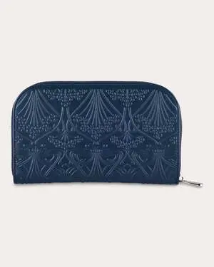 Wolf Liberty Embossed Travel Jewelry Portfolio - Blue