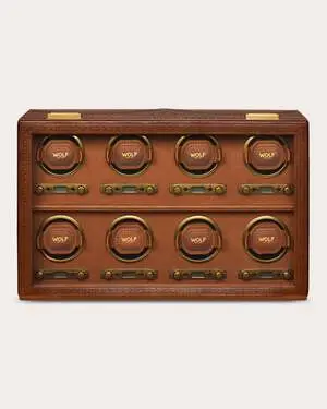 Wolf Brogue 8-piece Watch Winder - Brown