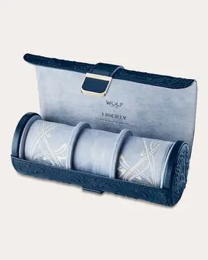 Wolf Liberty Embossed Triple Watch Roll