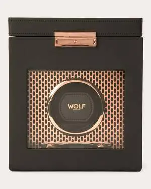 Wolf Axis Single Watch Winder Storage Case - Black