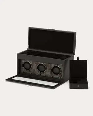Wolf Axis Triple Watch Winder Storage Case