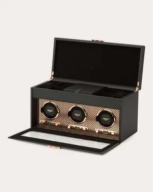 Wolf Axis Triple Watch Winder Storage Case