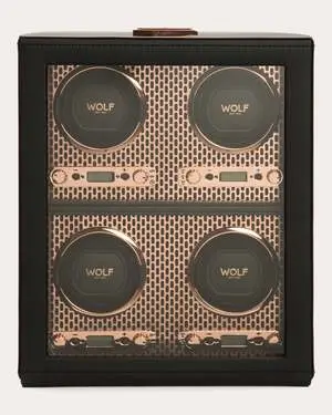 Wolf Axis 4-piece Watch Winder - Black