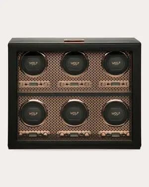 Wolf Axis 6-piece Watch Winder - Black