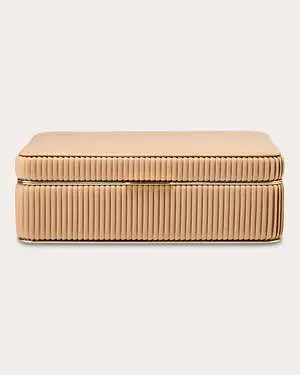 Wolf Bella Pleated Medium Jewelry Box - Neutral