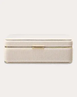 Wolf Bella Pleated Medium Jewelry Box - White