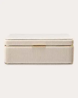 Wolf Bella Pleated Large Jewelry Box - White