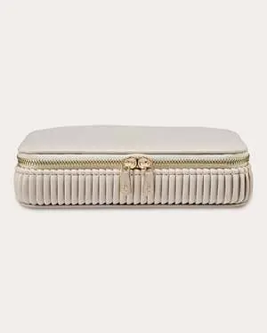 Wolf Bella Pleated Zip Jewelry Case - White