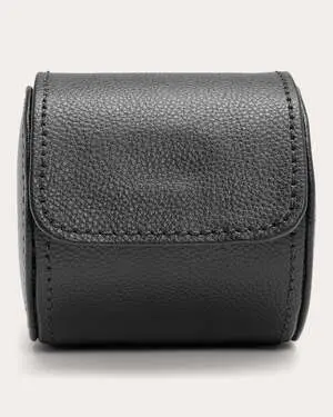 Wolf British Racing Leather Single Watch Roll - Black