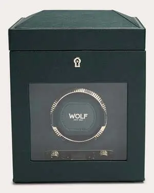 Wolf British Racing Single Watch Winder Storage Case - Green