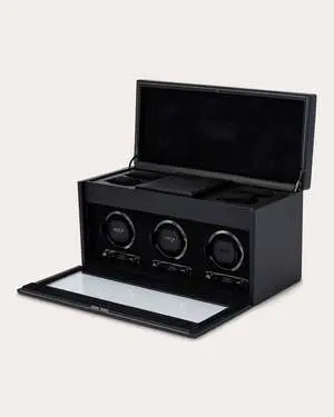 Wolf British Racing Triple Watch Winder Storage Case