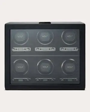Wolf British Racing 6-piece Watch Winder - Black