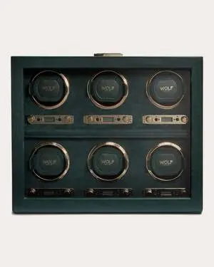 Wolf British Racing 6-piece Watch Winder - Green