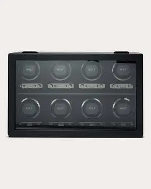 Wolf British Racing 8-piece Watch Winder - Black